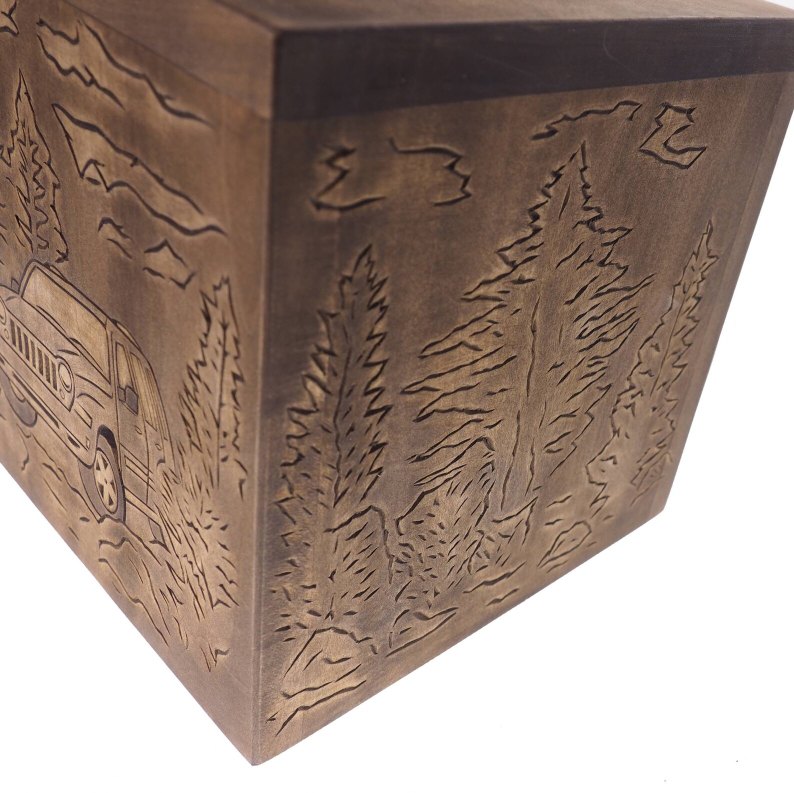 Square Personalized Wood Urn for Human Ashes Wooden Memorial - Etsy