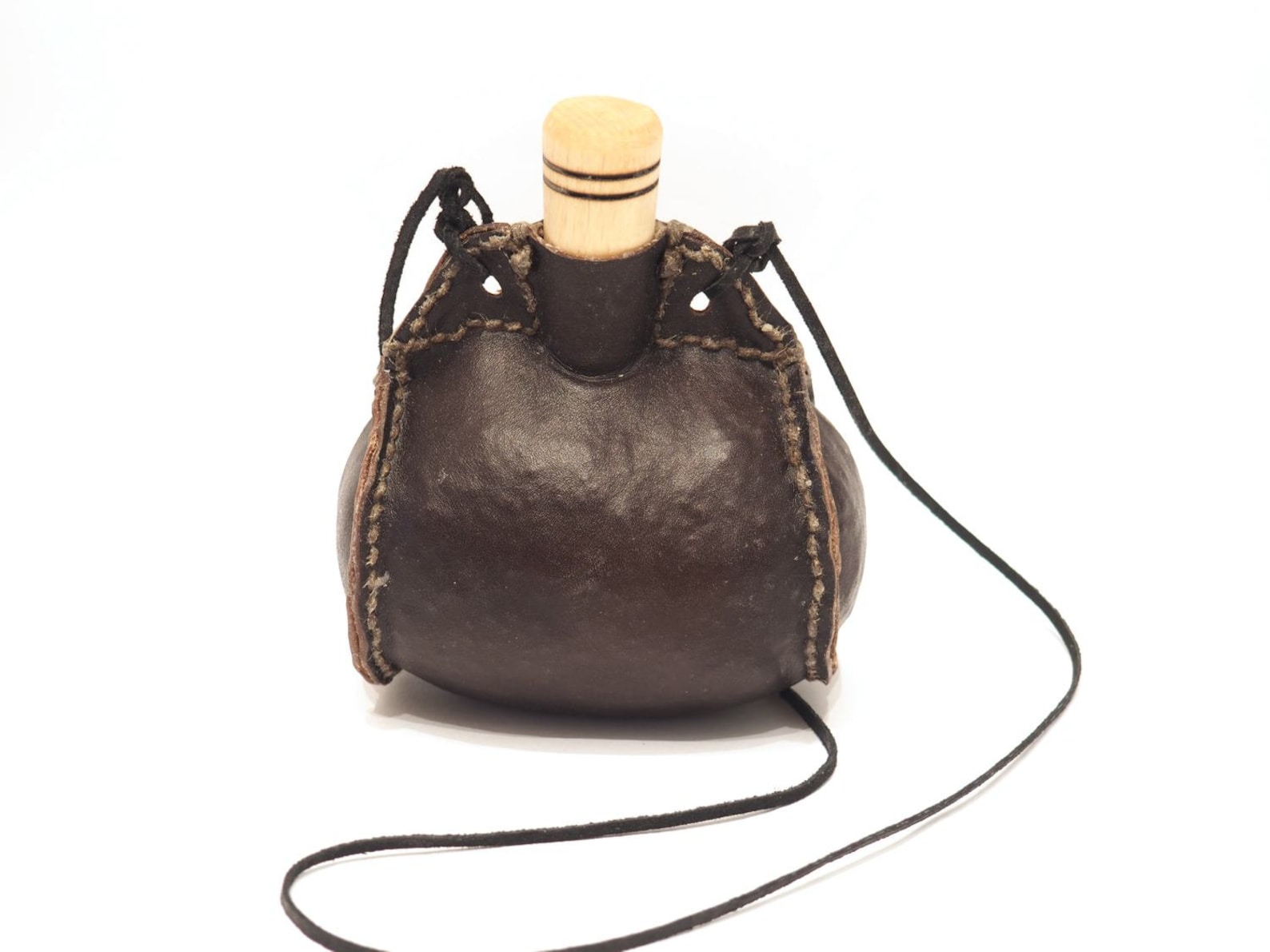 Small Hand Crafted Authentic Medieval Wine Skin With Wooden - Etsy