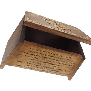 Viking Personalized Wood Memorial Box With Yggdrasil, Wooden Carved ...