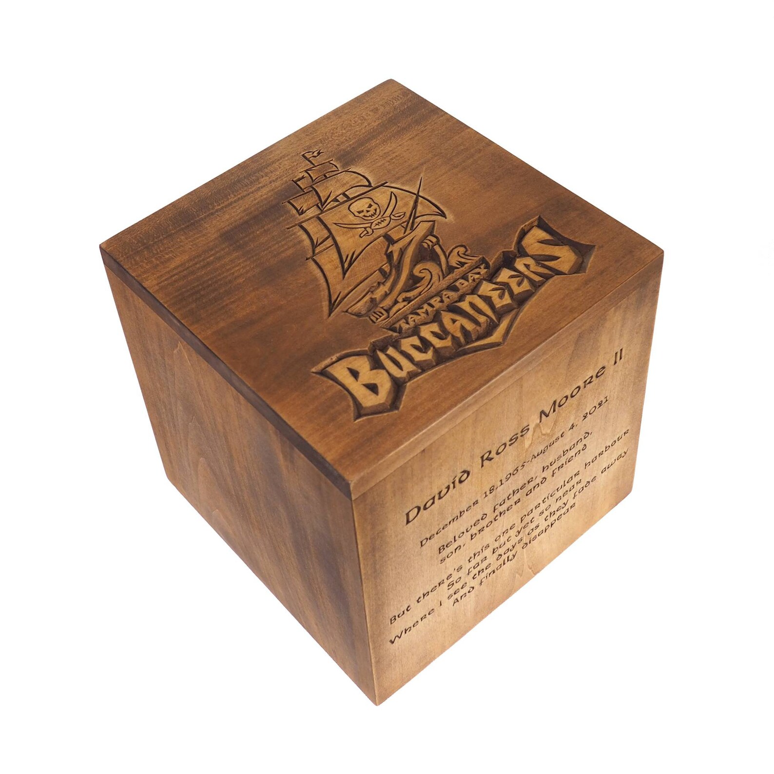 BIG Square Personalized Wood Urn for Human Ashes Your Own | Etsy