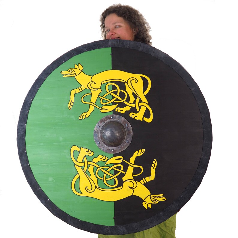 Customized Huge Custom Wolfs Pattern Viking Shield, 36 Inch, Norseman ...