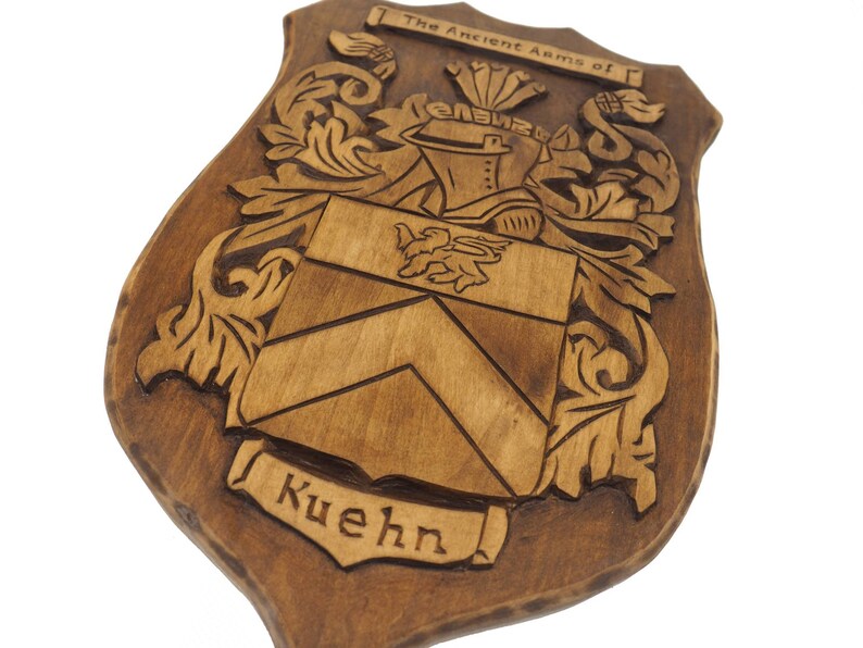 Personalized Family Arms Crest Hand Carved Coat of Arms | Etsy