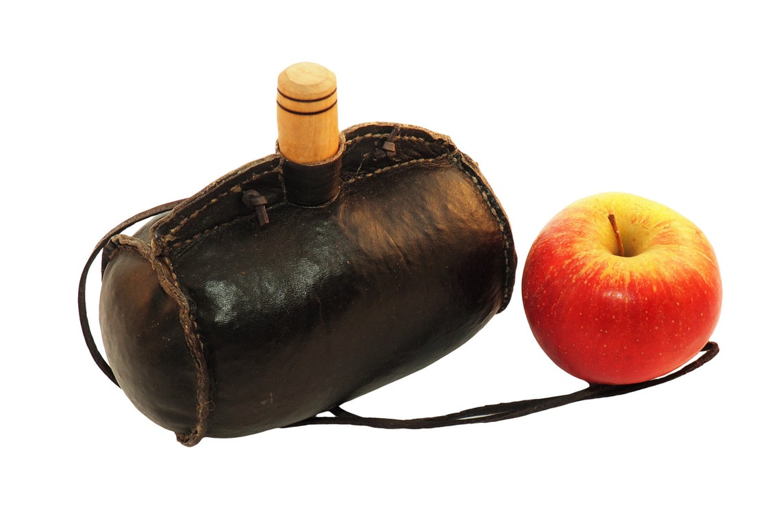 Large Hand Crafted Authentic Medieval Wine Skin With Wooden Stopper ...