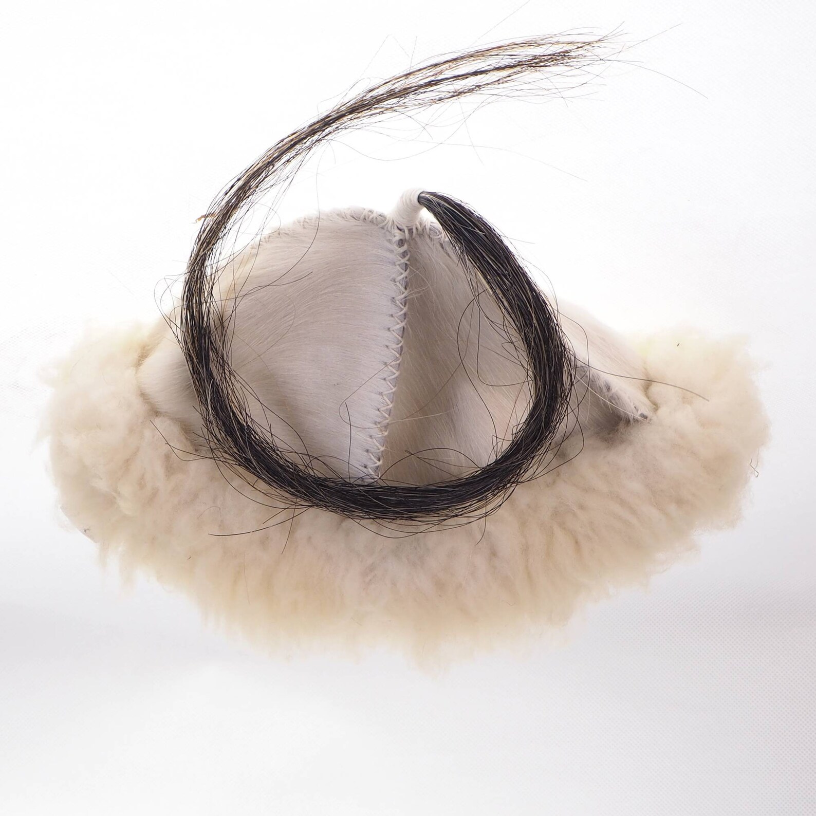 White Historical Leather Hat With Horse Tail, Hand Sewn, Larp, Medieval ...