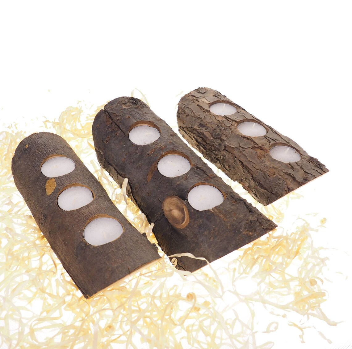 Rustic Log Candle Holder, Tea Light, Woodland Wedding Centerpiece ...