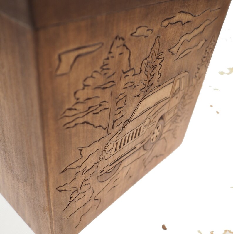 Square Personalized Wood Urn for Human Ashes Wooden Memorial | Etsy