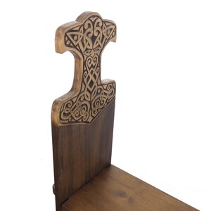 Viking Personalized Three-shelf Bookcase , Wall Shelf With Thor Hammer ...