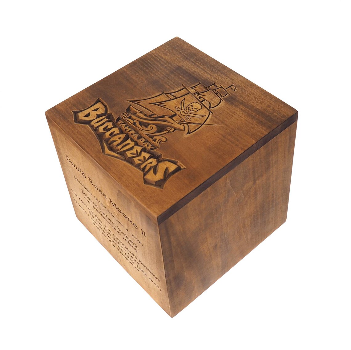 BIG Square Personalized Wood Urn for Human Ashes Your Own | Etsy