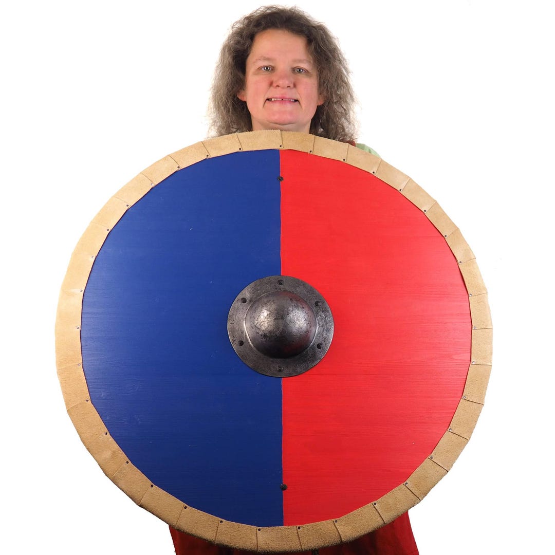 Blue and Red Viking Shield Pattern, Norsman Shield, Wall Decor, Larp ...