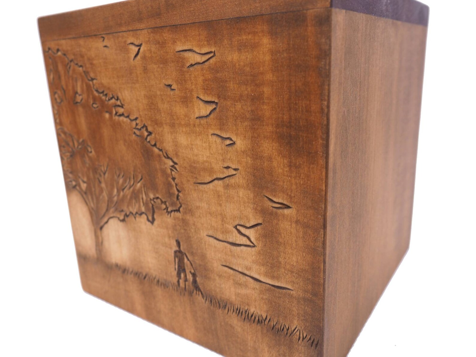 Tree and Sunshine Square Personalized Wood Urn for Human - Etsy