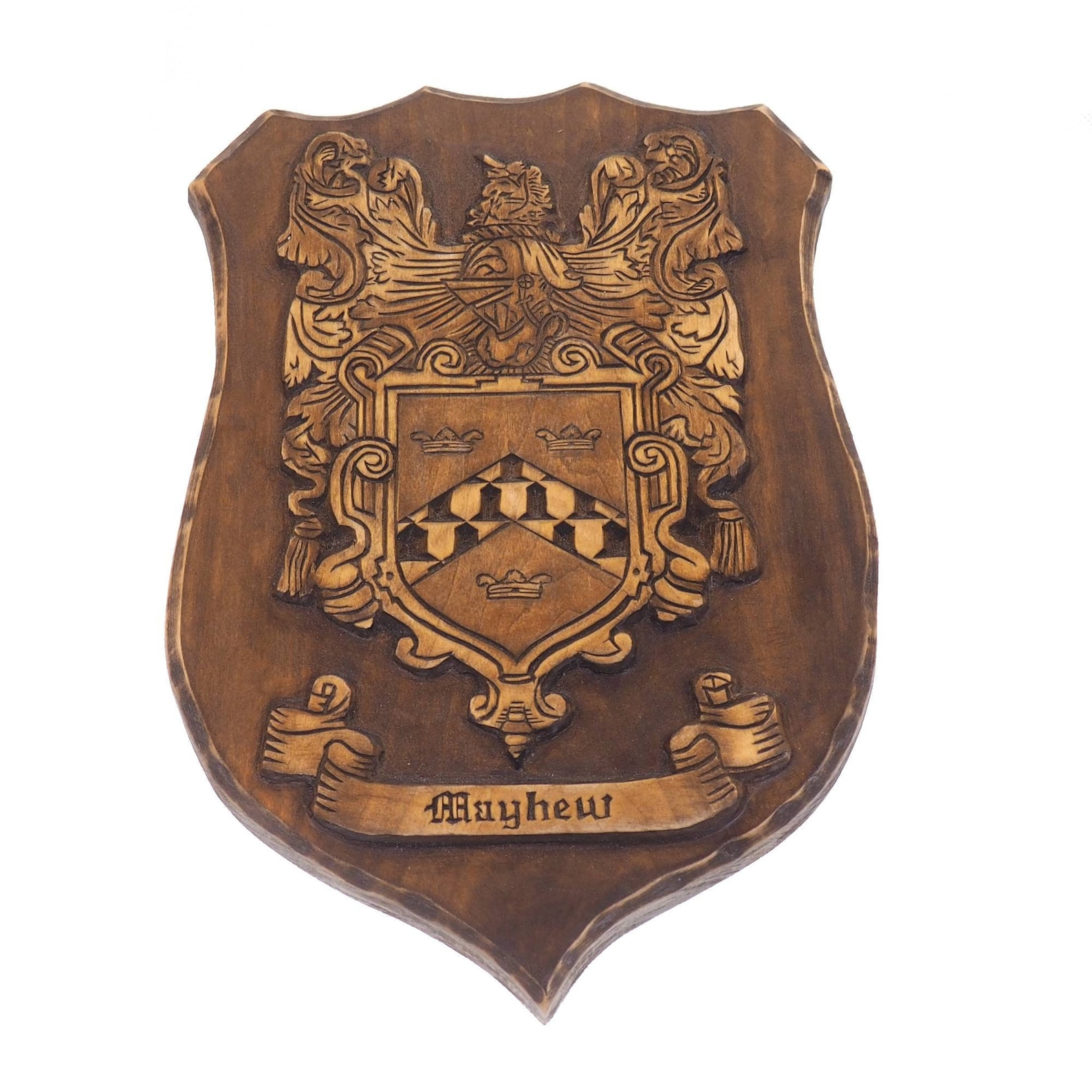 Personalized Family Crest Hand Carved Coat of Arms Custom - Etsy