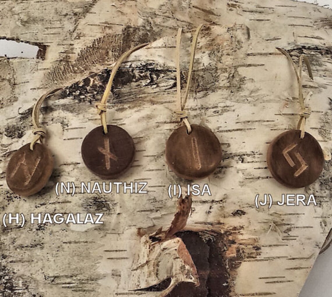 Rune Necklace Rune Pendant Rune Jewelry Wood Jewelry - Etsy