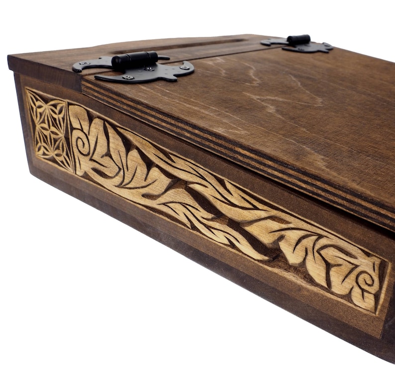 Personalized Hand Carved Medieval Bureau Box Wooden Desk - Etsy