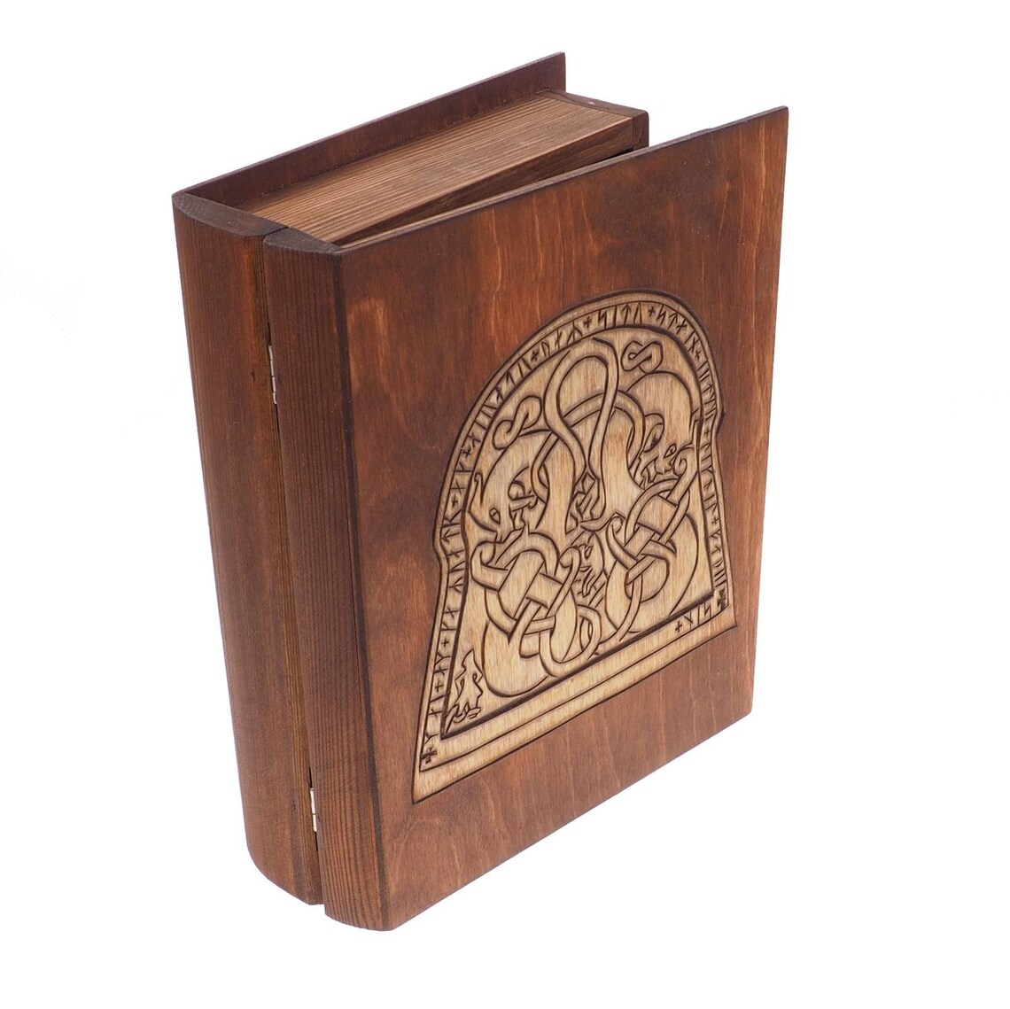 Historical Wooden Box in the Shape of a Book With Runestone - Etsy