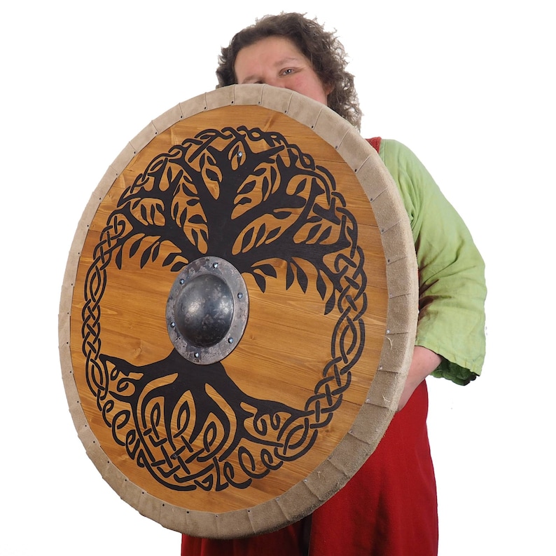Personalized Big Tree of Life Viking Shield, Norseman, Wall Decor, Larp ...