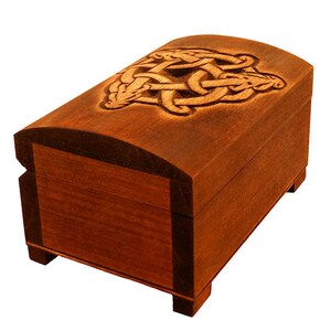 Wooden Historical Jewelry Box With Hand Carved Celtic Dragons Pattern ...