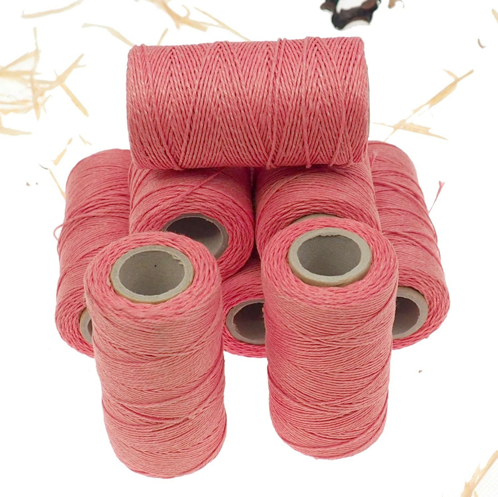Pink Linen Thread Unwaxed Linen String natural Warp Thread | Etsy
