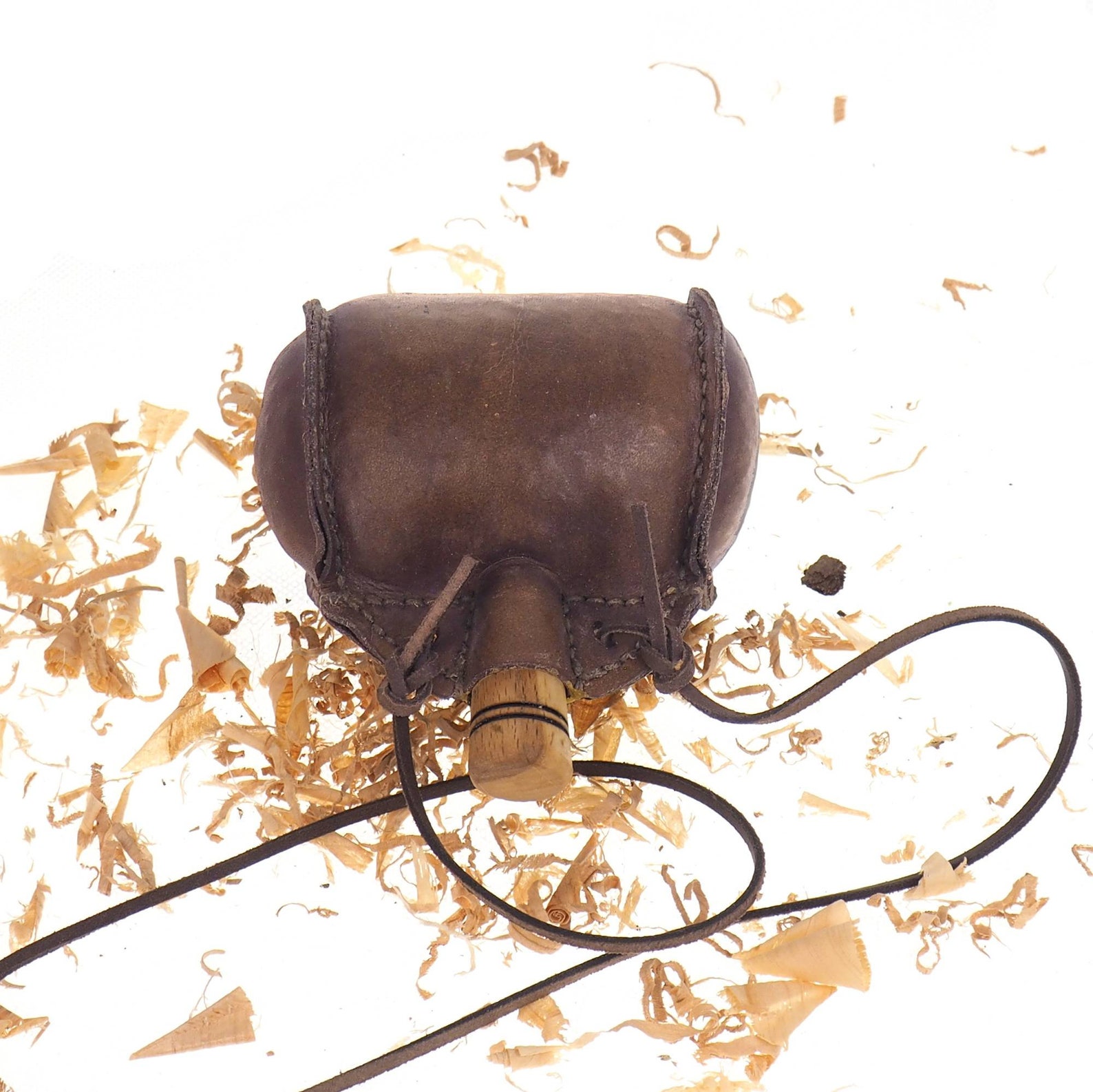 Bright Leather Small Barrel Waterskin, Hand Crafted, Medieval Wine Skin ...