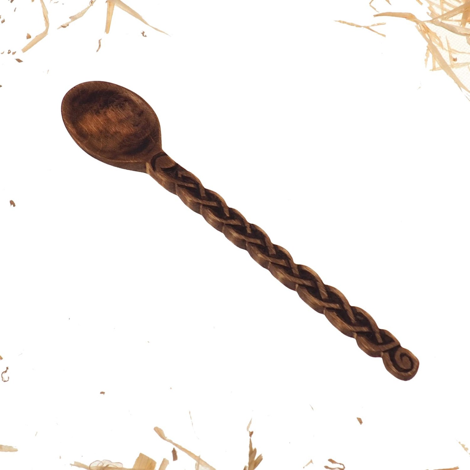 Wooden Hand Carved Spoon Medieval Spoon Viking Patternwood | Etsy