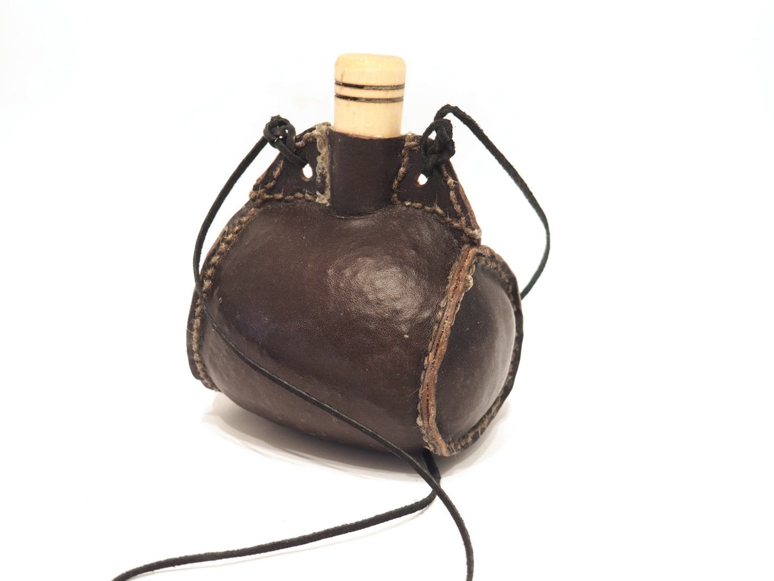 Small Hand Crafted Authentic Medieval Wine Skin With Wooden - Etsy