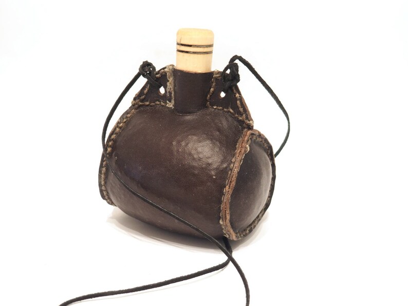 Small Hand Crafted Authentic Medieval Wine Skin With Wooden - Etsy