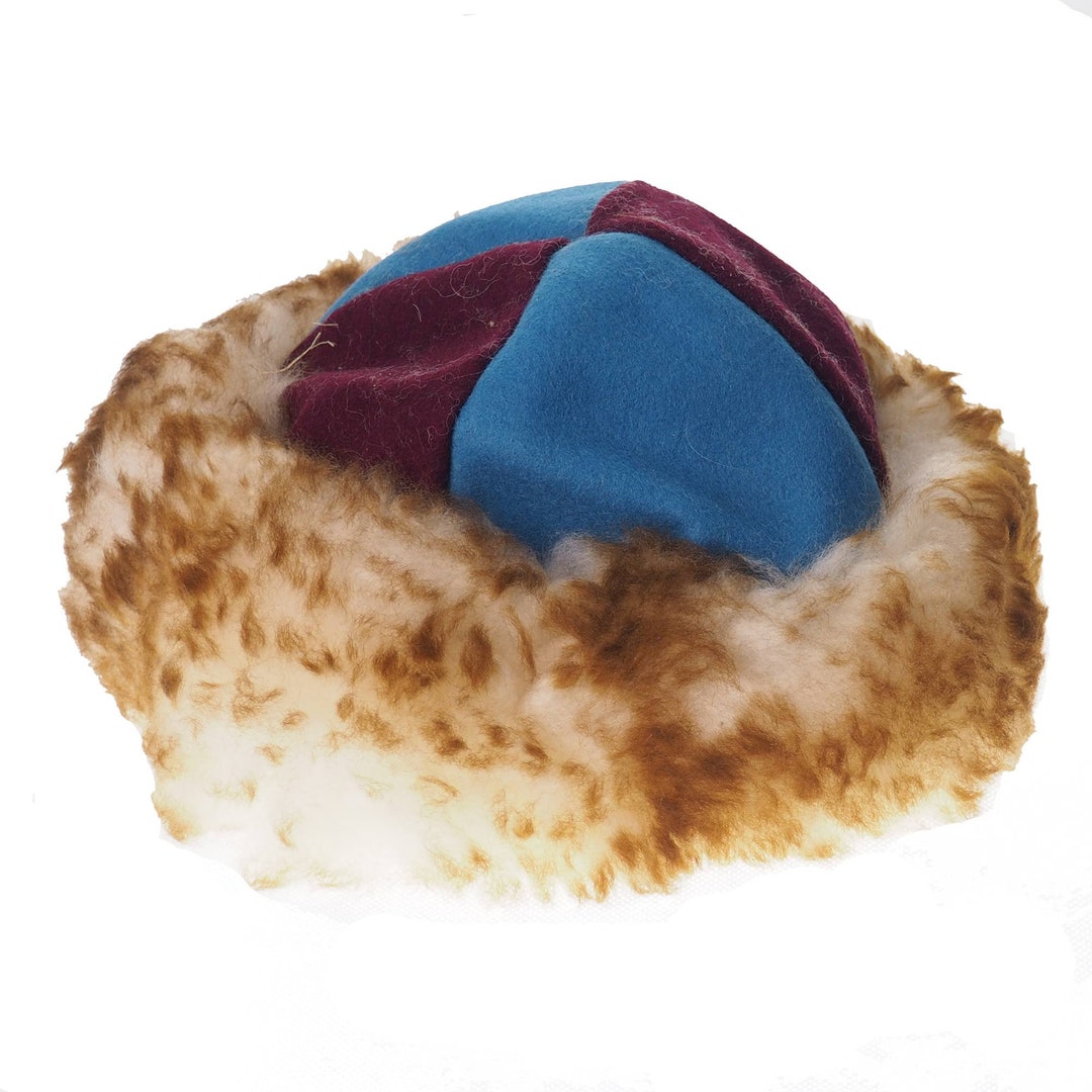 Viking Wool Hat, Blue Violet, Hand Sewn, Wool and Sheep, Larp, Medieval ...