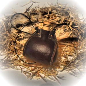 Small Hand Crafted Authentic Medieval Wine Skin With Wooden Stopper ...