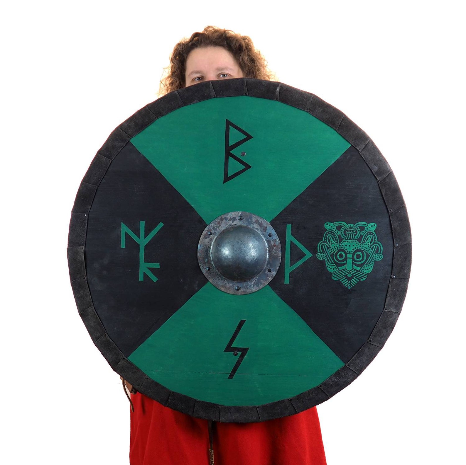 Personalized Runic Viking Shield With Thor Mask Norsman - Etsy