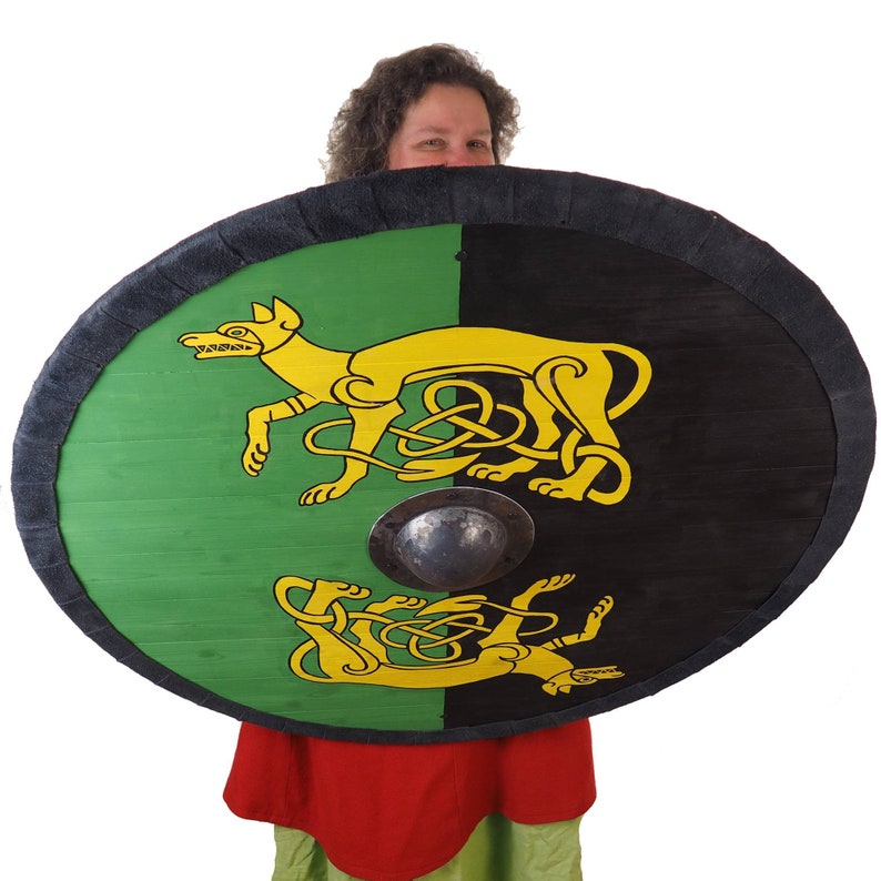 Customized Huge Custom Wolfs Pattern Viking Shield, 36 Inch, Norseman ...