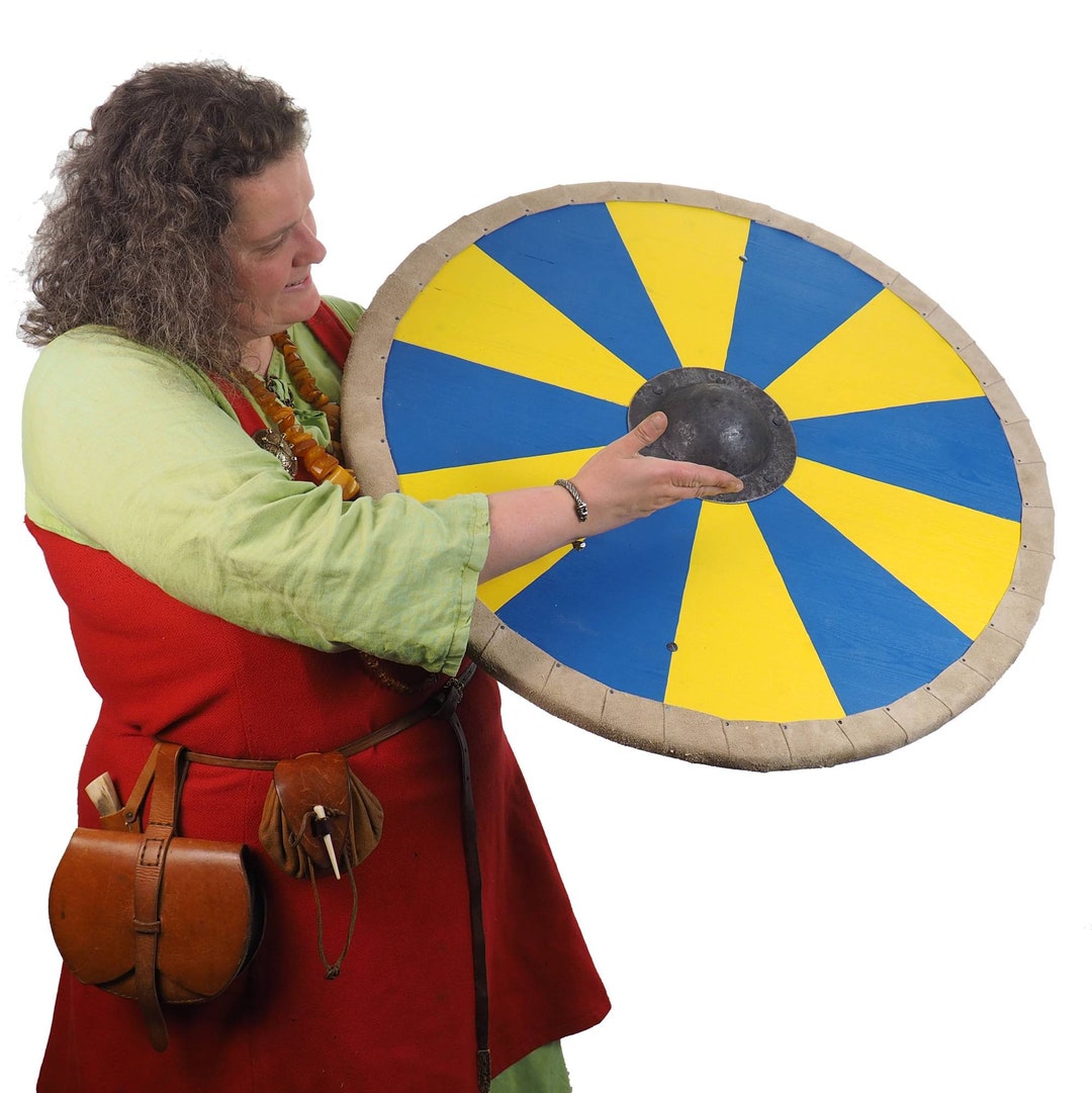 Blue and Yellow Viking Shield Pattern, Norsman Shield, Wall Decor, Larp ...