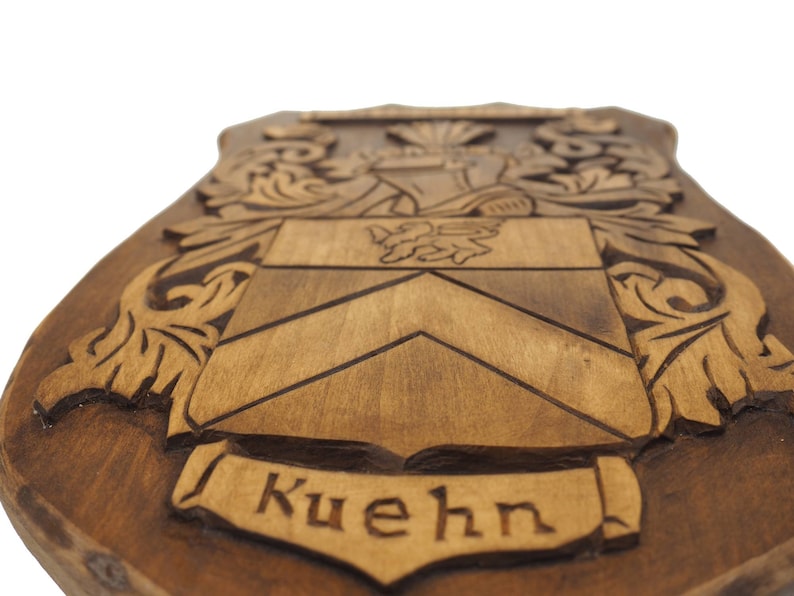 Personalized Family Arms Crest Hand Carved Coat of Arms | Etsy