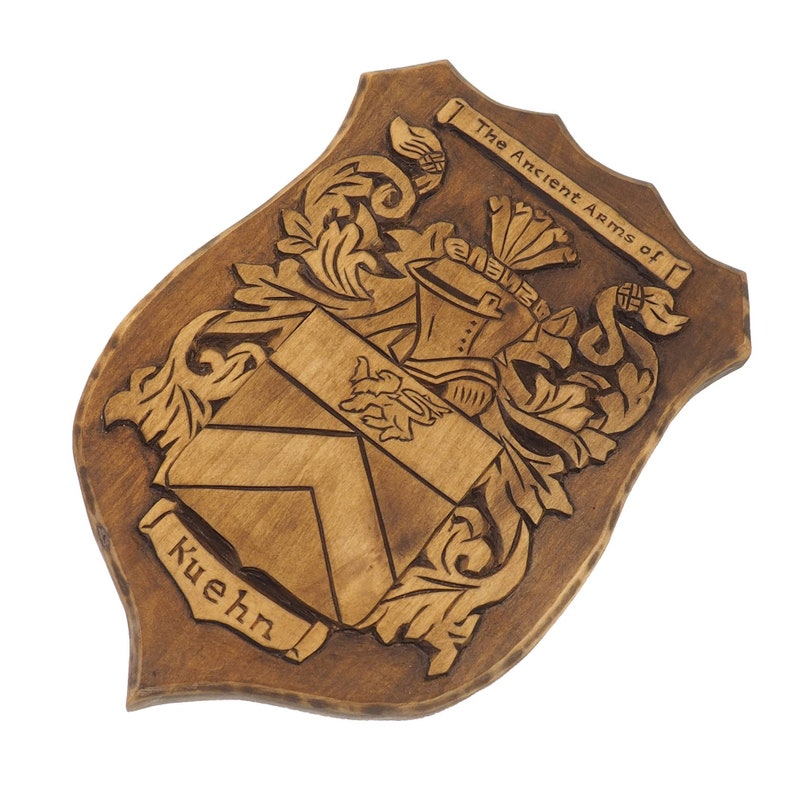 Personalized Family Arms Crest Hand Carved Coat of Arms | Etsy