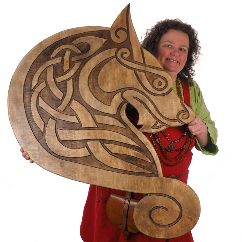 Big Wall Sign Viking Wolf Norway Hand Carving Viking - Etsy