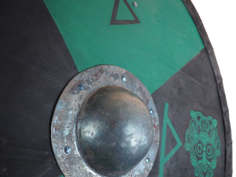 Personalized Runic Viking Shield With Thor Mask Norsman - Etsy