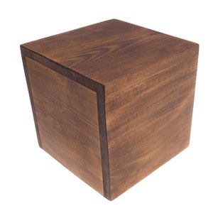 Simple Square Personalized Wood Urn for Human Ashes, Hand Carved Text ...