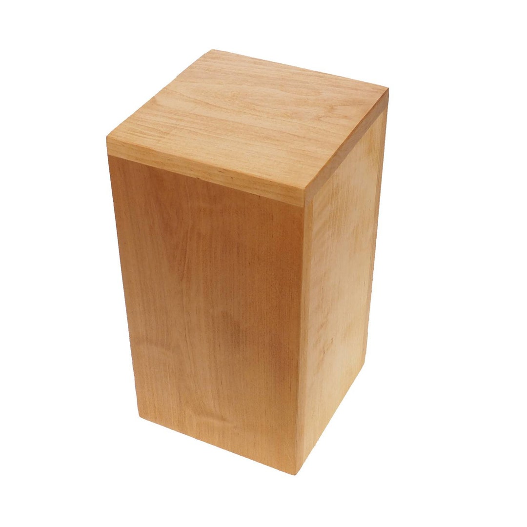 Simple Bright Adler Tall Wood Urn , for Human Ashes, Wooden Memorial ...