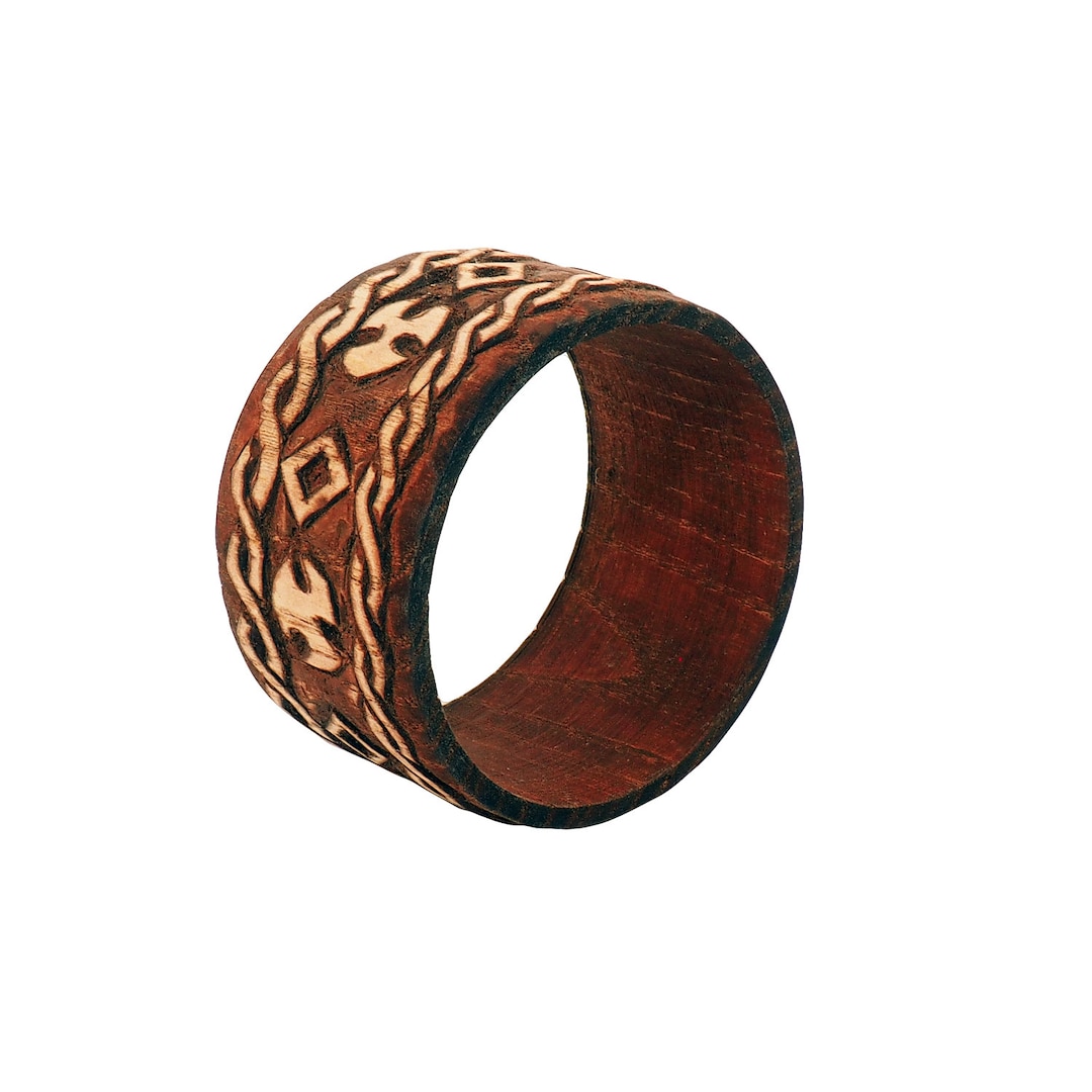 Wooden Jewelry Hand Carved Bracelet No 6, Celtic, Medieval, Cuff ...