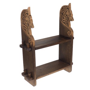 Small Viking Personalized Shelf, Wall Shelf With Wolf Head, Hanging ...