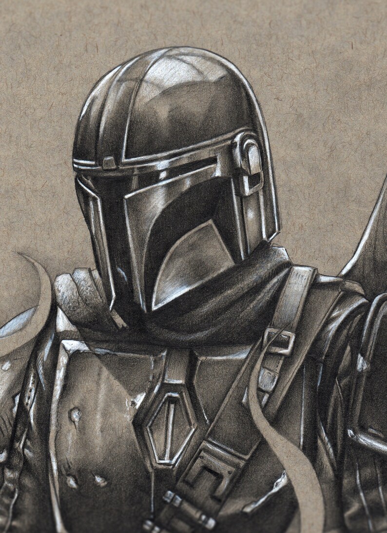 The Mandalorian Star Wars Illustrated Giclee Print | Etsy