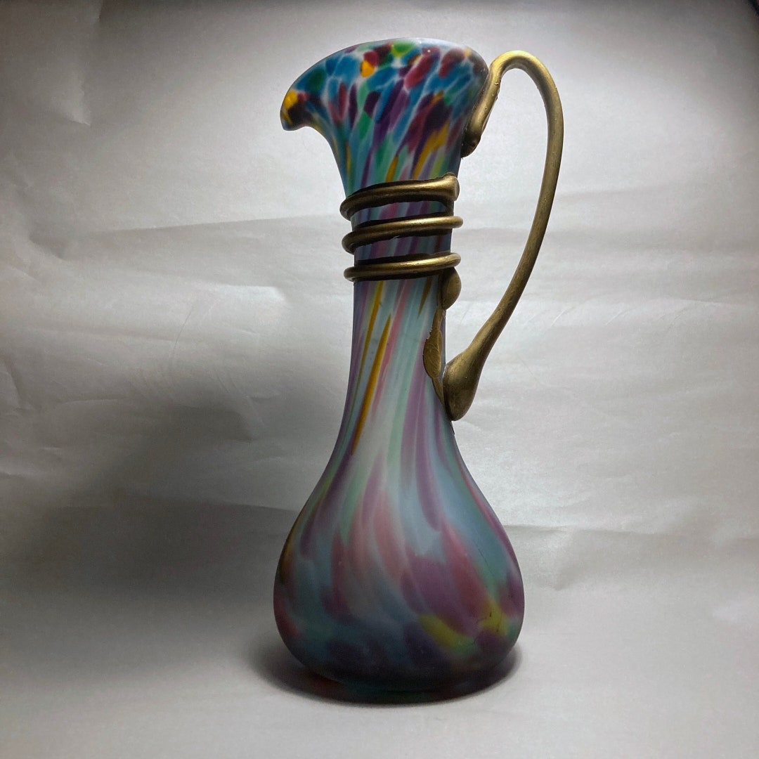 Filip Ravert Style Romania Romblast Hand Blown Art Glass Satin Mottled ...