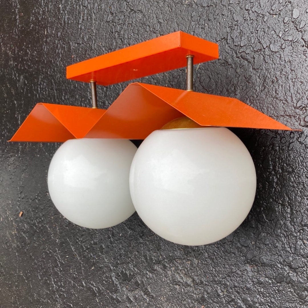 Mid Century Modern Dual Light Ceiling Fixture - Etsy