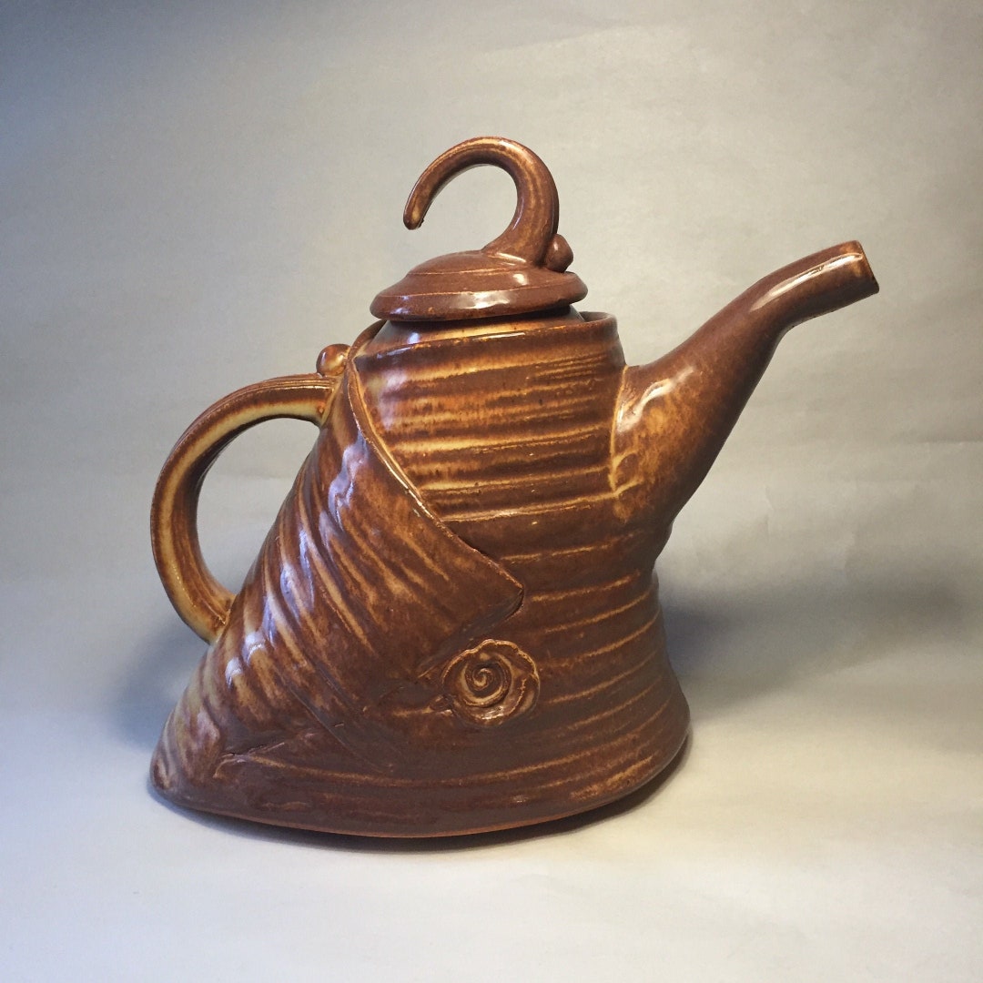 Studio Art Pottery Slab Clay Teapot - Etsy
