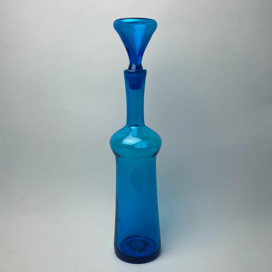Blenko Glass 7036 Turquoise Decanter With Stopper - Etsy