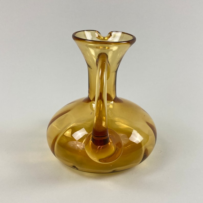 Rainbow Glass 216 Amber Optic Pitcher 6.75” With Applied Handle - Etsy