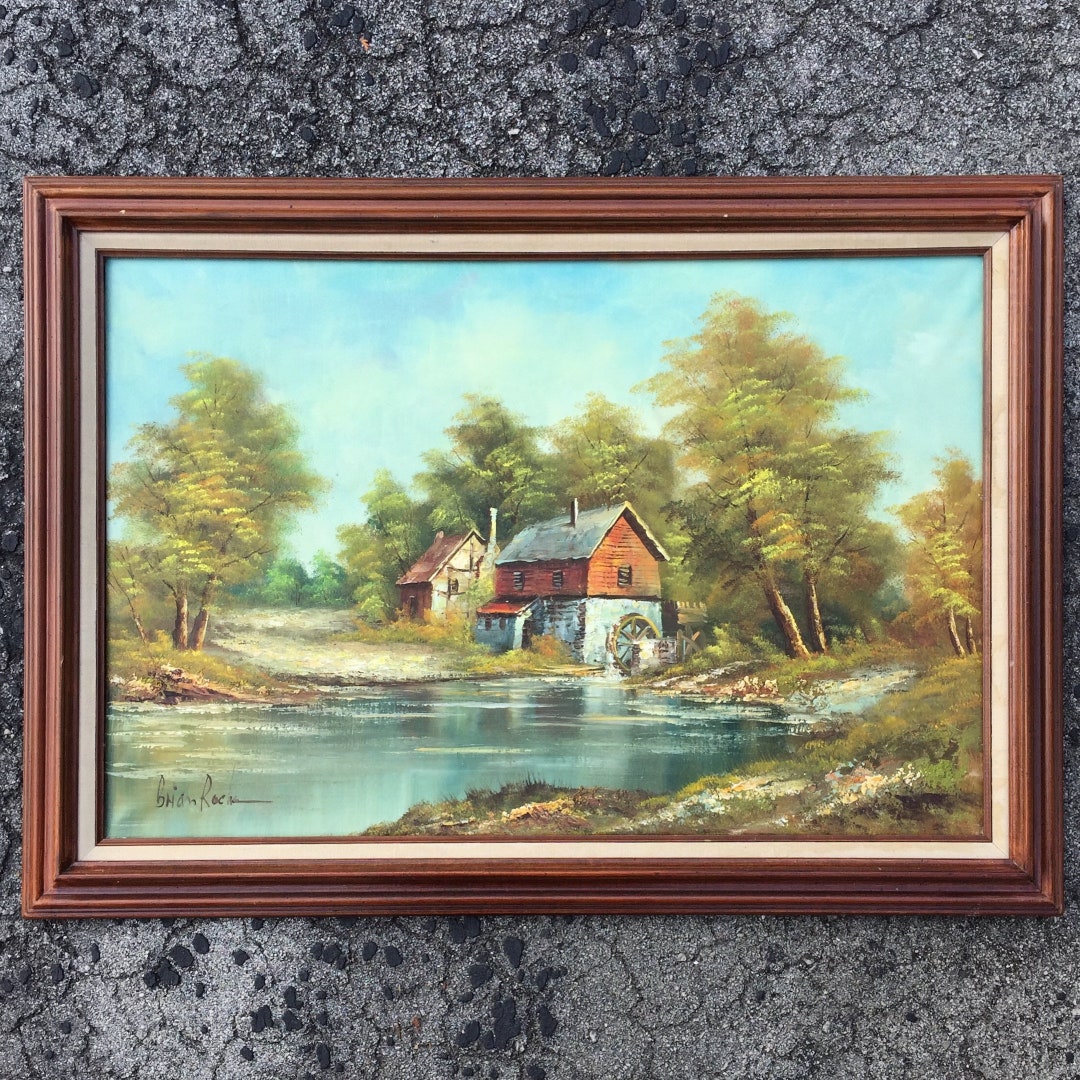 Brian Roche Signed Large Original Oil Painting Grist Mill - Etsy