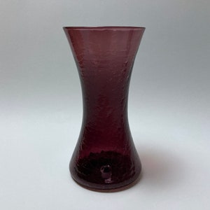 Wayne Husted for Blenko Glass 5519-M Amethyst Crackle / Sheaf Hourglass ...