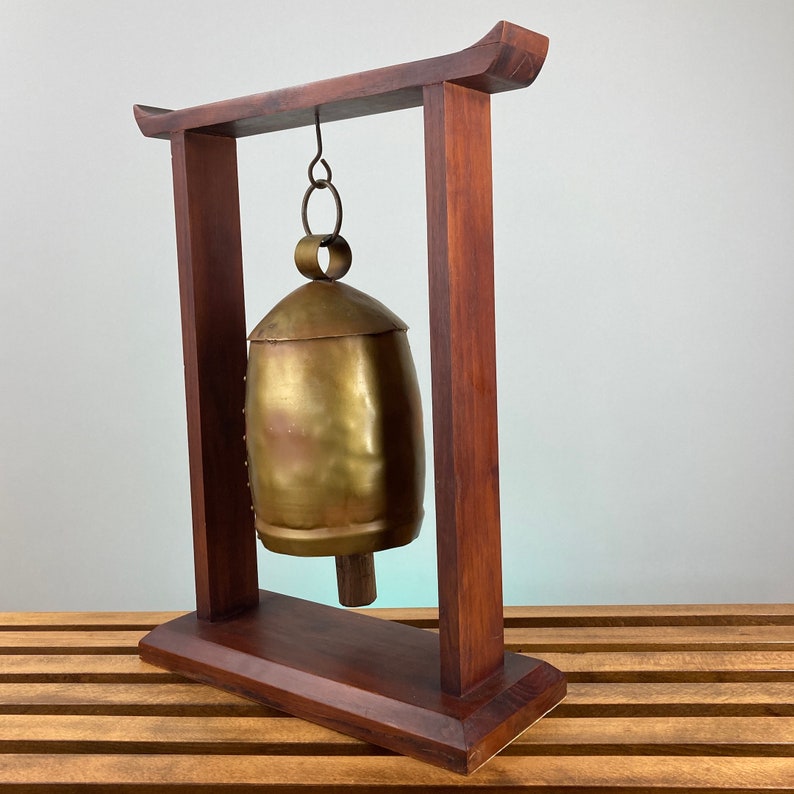 Asian Style Formed and Painted Sheet Metal Bell With Wood Clapper in ...