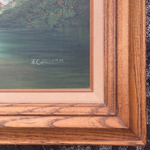 J. Gerard Signed Original Oil Painting on Canvas in Oak Frame - Etsy