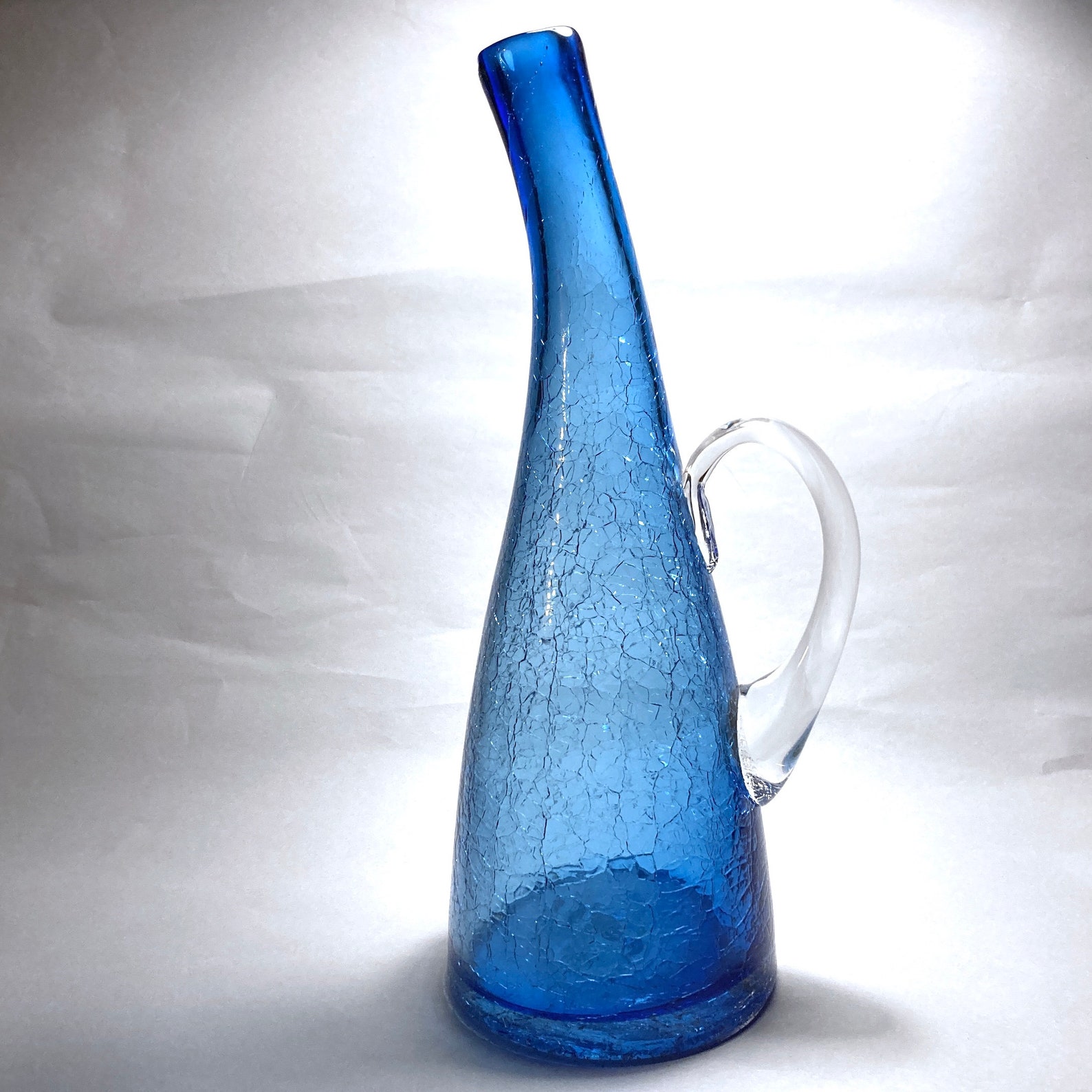 Winslow Anderson for Blenko 948 Early Sky Blue Crackle Glass - Etsy