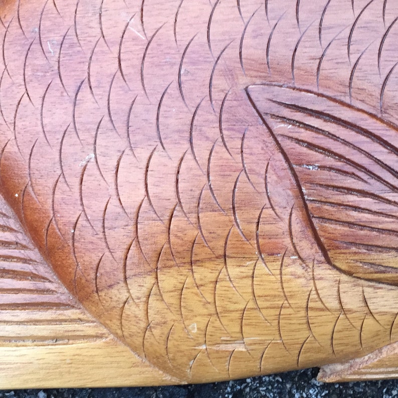 Hand Carved Large and Small Wood Wall Fish - Etsy